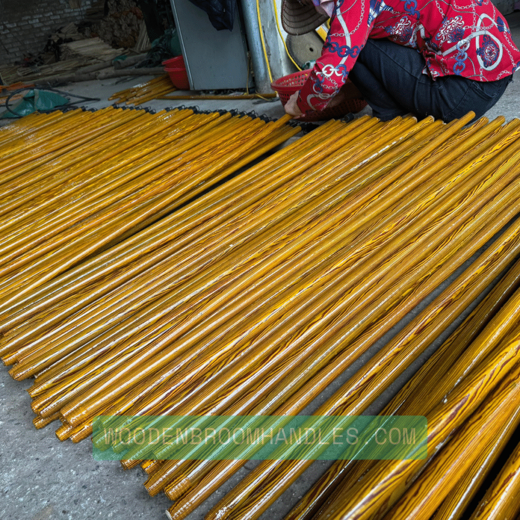 Wood Grain Coated Wooden Broom Handles – Natural Aesthetics & Enhanced ...