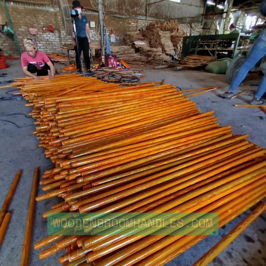 Wood Grain Coated Wooden Broom Handles – Natural Aesthetics & Enhanced ...